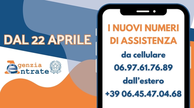 Agenzia delle Entrate: cambiano numeri per assistenza da mobile ed estero
